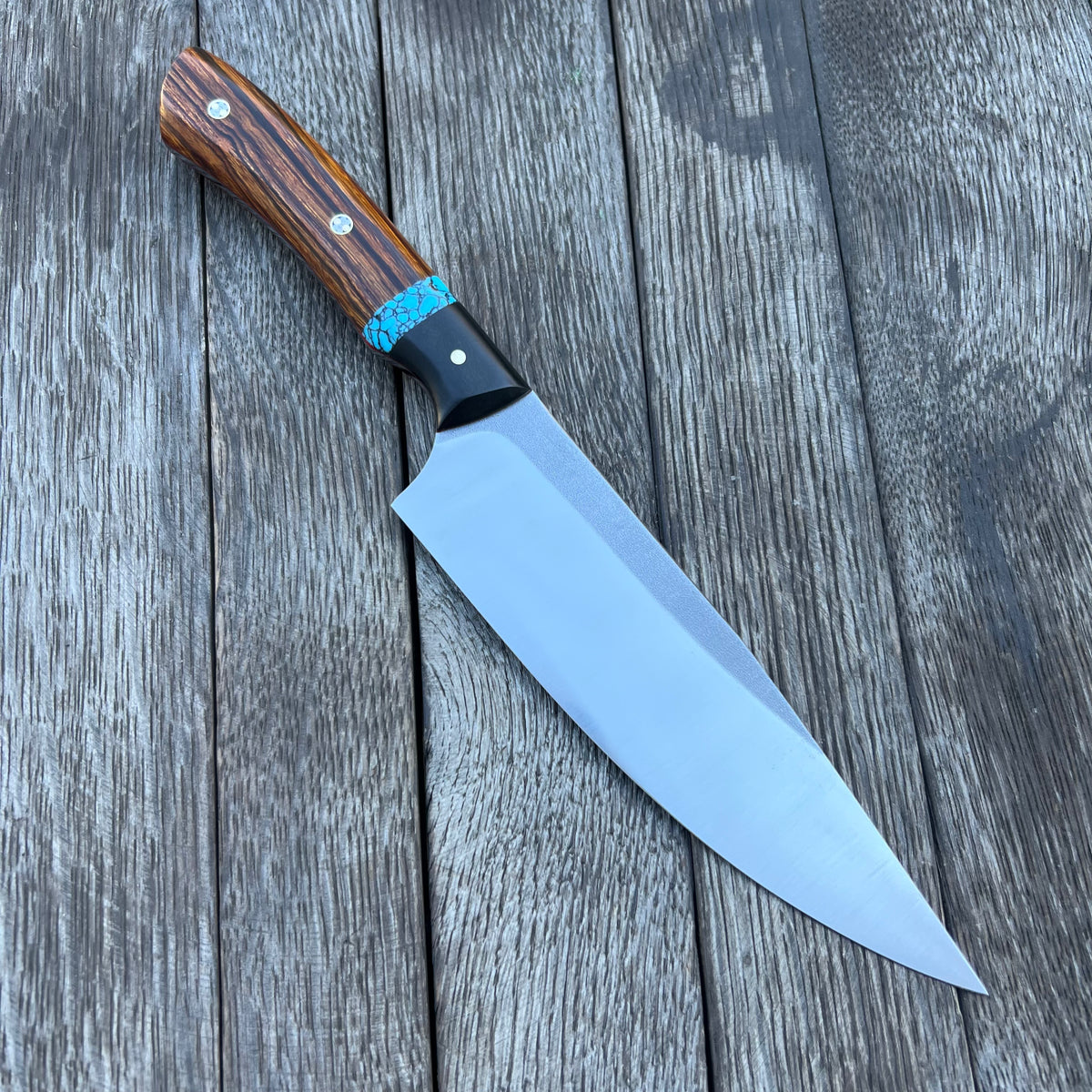 Turquoise and Ironwood Kitchen Cutlass – Join or Die Knives